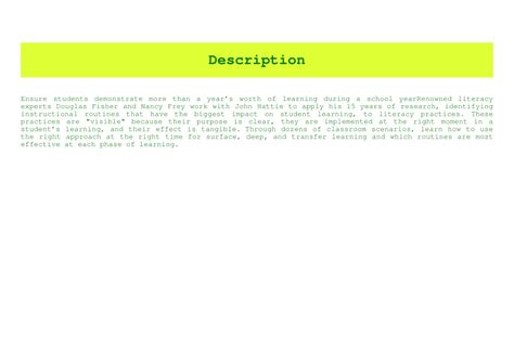 Ppt Pdf Download Visible Learning For Literacy Grades K 12