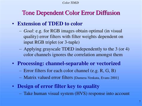 Ppt Tone Dependent Color Error Diffusion Powerpoint Presentation