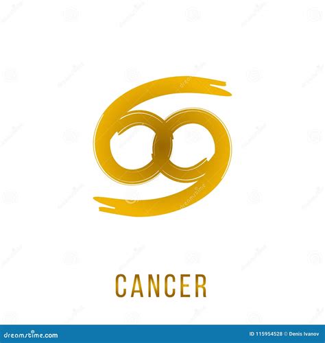 Cancer Gold Glitter Vector Zodiac Sign Stock Vector Illustration Of