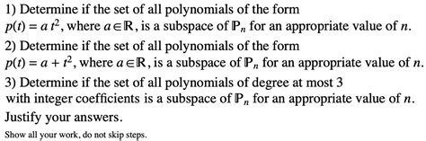 Solved Determine If The Set Of All Polynomials Of The Chegg