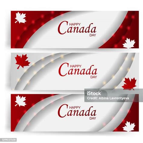 캐나다 의 날 벡터 일러스트레이션 캐나다 국기와 단풍 나무 잎 빨간색과 흰색 벡터 Canada Day에 대한 스톡 벡터 아트 및