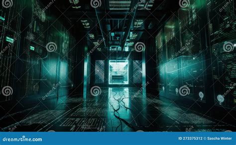 Interior Of A Server Room Where Server Towers Are Visible On The Left