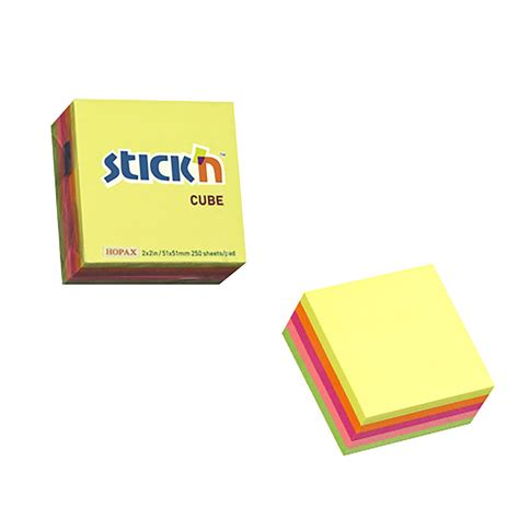 Stickn Note Cube 51x51mm 250 Sheets Neon Popular Products