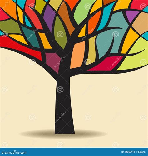 Autumn Abstract Tree With Colours Stock Vector Illustration Of