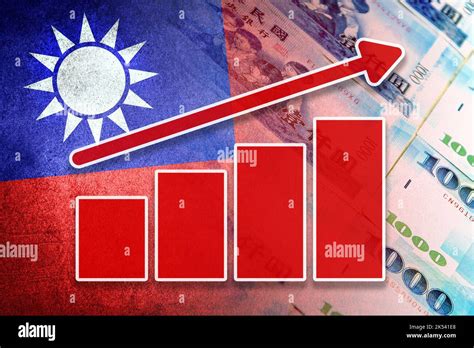 Economy Chart Up Arrow Taiwan Flag And New Taiwan Dollar Cash Bills