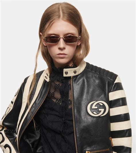Rectangular Sunglasses In Gold Gucci Mytheresa