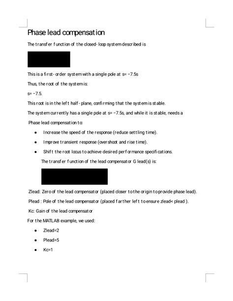 Pdf Phase Lead Compensation