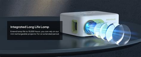 Mini Projector Battery Powered With Bluetooth Native Hd 1080p Rechargeable