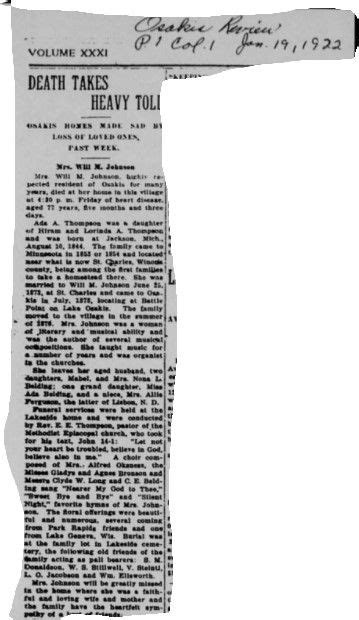 Ada Adela Thompson Johnson 1844 1922 Homenaje De Find A Grave