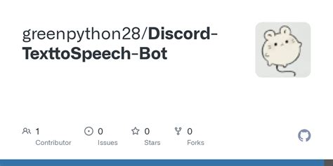 Github Greenpython28discord Texttospeech Bot