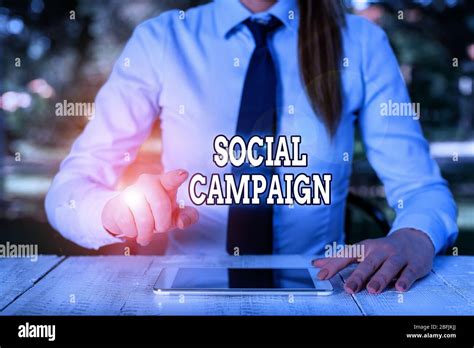 Conceptual Hand Writing Showing Social Campaign Concept Meaning Use Social Media Platform To