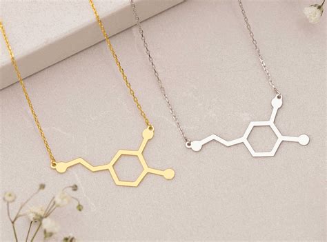 Dopamine Molecule Science Symbol Necklace Chemistry T Science
