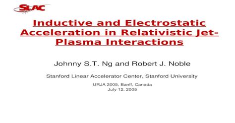 Ppt Inductive And Electrostatic Acceleration In Relativistic Jet
