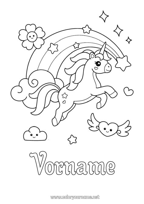 Malvorlage Nr Kawaii Einhorn Tier