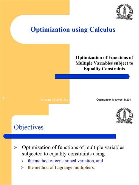 optimization using calculus optimization of functions of multiple