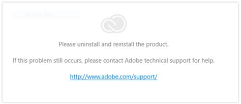 Prompt To Uninstall And Reinstall Adobe XD Windows