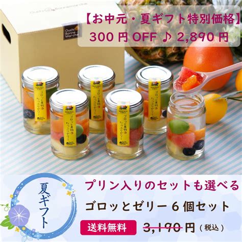 新鮮な果物がゴロっとたくさん入った爽やかゼリー【300円引き 送料無料】ゼリー お中元 ギフト 62890円 おうちdeボンマルシェ