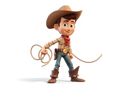 A Young Cowboy Poses With His Lasso Ready For A Day On The Range On