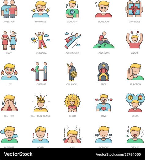Human Emotions Icon Set Royalty Free Vector Image