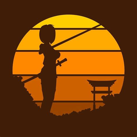 Premium Vector Samurai Japan Sword Knight Vector Logo Colorful Design
