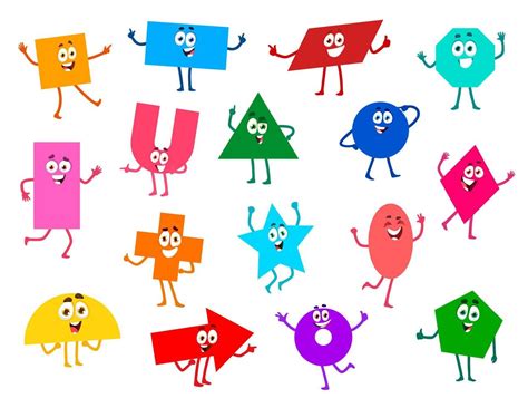 Math Shape Characters Cartoon Geometric Figures 11708595 Vector Art At