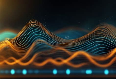 Wireframe Abstract Background Technology Orange Illustration Waves Sound Blue Audio Waveform