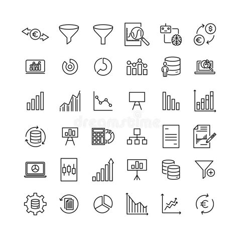 Set Of Big Data Thin Line Icons Stock Vector Illustration Of Info Computing 128980134