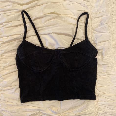 Black Joah Brown Corset Tank Depop