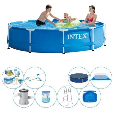 Intex Piscine Metal Frame Ronde 305x76 Cm Paquet De Piscine Tout En