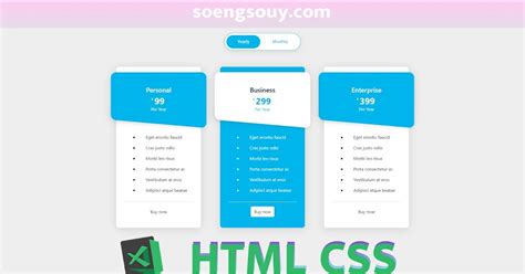 Modern Price Section Using HTM CSS