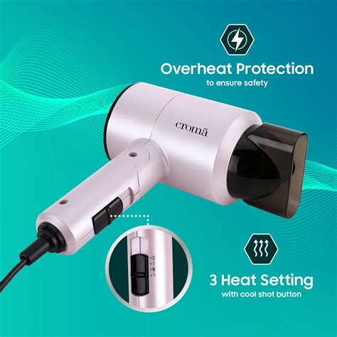 Buy Croma Hair Dryer With 3 Heat Settings And Cool Shot Overheat
