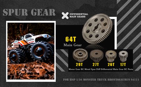 Differential Main Metal Spur Gear 64T Main Gear And 17T 21T 26T 29T