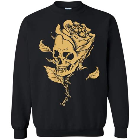 Zero Fucks Given Skull Flower Back Side Sweatshirt Moano Store