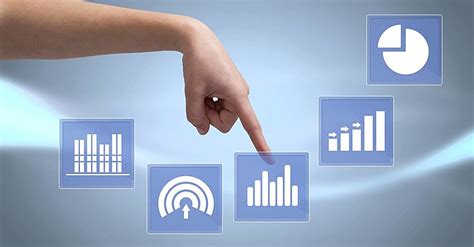 Ikon Statistik Bagan Bisnis Yang Menyentuh Tangan Foto Latar Belakang