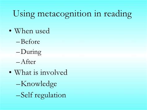 reading metacognition