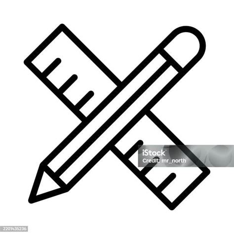 고정 아이콘 얇은 선 스타일 벡터 일러스트 레이 션 그래픽 디자인 검은색에 대한 스톡 벡터 아트 및 기타 이미지 검은색 고립 색상 눈금자 Istock