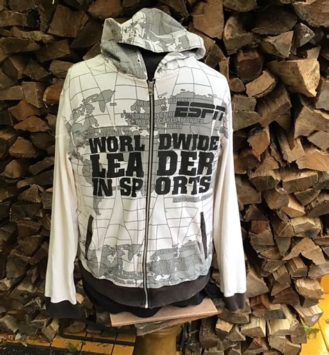 Vintage Espn Worldwide Leader In Sports Hooded Jacke Gem