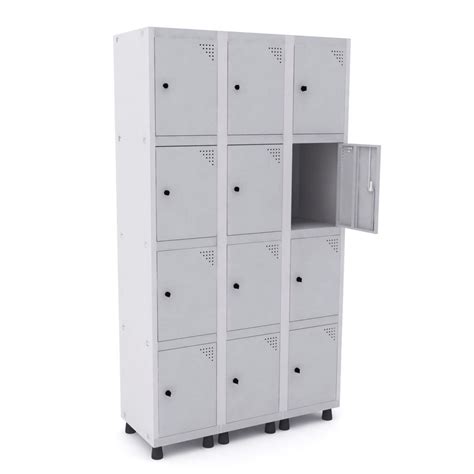 Armário Guarda Volume Locker Roupeiro 12 Portas Aço GRP 503 12 Pandin
