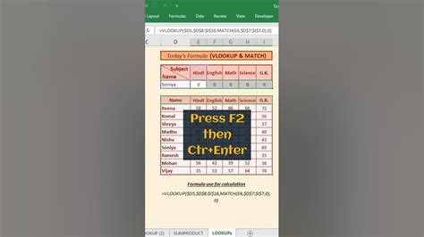 Excel Vlookup Formula With Match And Iferror Vlookup Excel Match Match Viralshorts Youtube