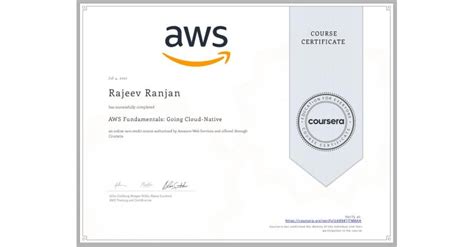 Rajeev Ranjan On Linkedin Awscertified Amazonwebservices Aws Coursera