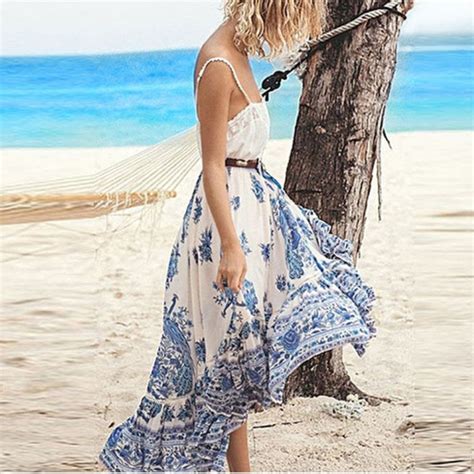 Zmvkgsoa Tassel Floral Print Long Skirt Women Tie Lace Up Beach Maxi