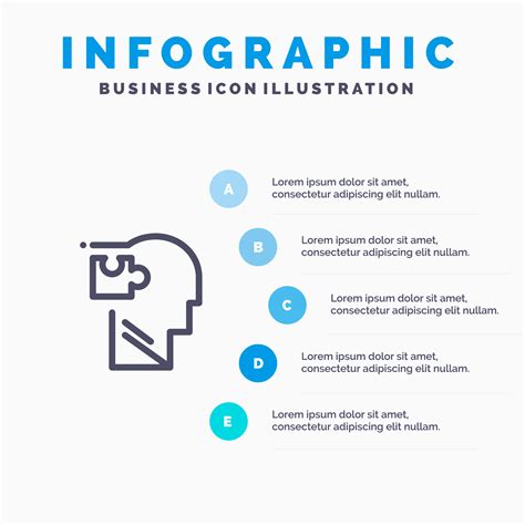 Human Logical Mind Puzzle Solution Line Icon With Steps Presentation Infographics Background