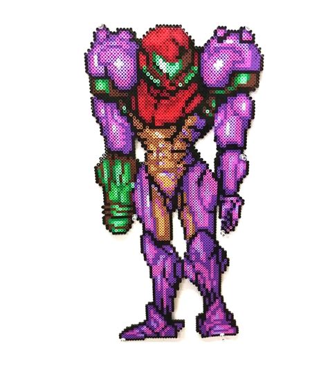 Metroid Samus Aran Super Metroid Perler Beads Pixel Art