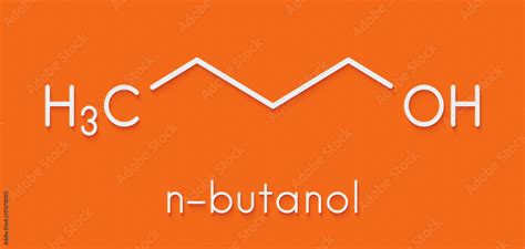 N Butanol 1 Butanol Molecule Used As Flavouring And As A Solvent Skeletal Formula Stock