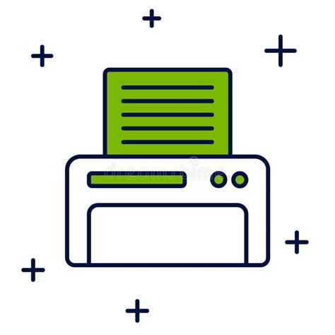 Icono De Impresora De Esquema Relleno Aislado En Fondo Blanco Vector