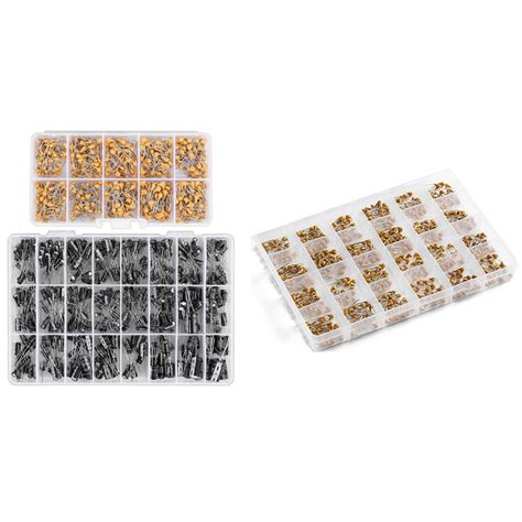 600pcs Ceramic Capacitor Assortment With 500pcs Electrolytic Capacitor Kit And 600x 50v Capacitor