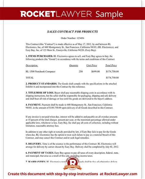 Sales Contract Template Free Sales Contract Form With Sample
