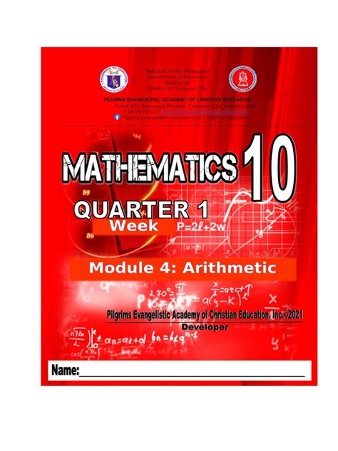 Week 2 Module 4 Arithmetic Series1 Pdf Sequence Arithmetic