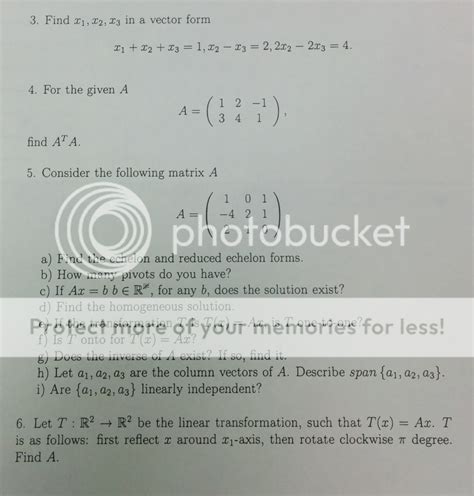 Solved Linear Algebra Practice Exam Solutions Needed Chegg