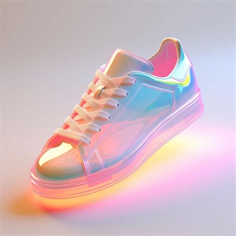 Premium Ai Image Irridescent Glass Light Up Sneakers 3d Mockup